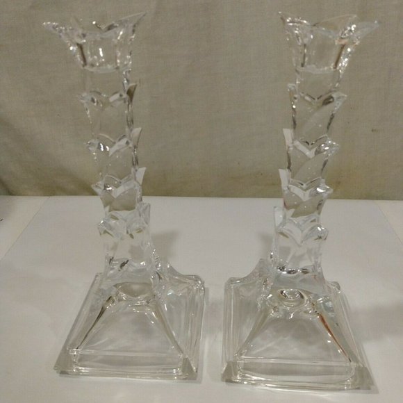 Crystal Clear | Accents | Crystal Palms 24 Lead Crystal Candlesticks 8 ...